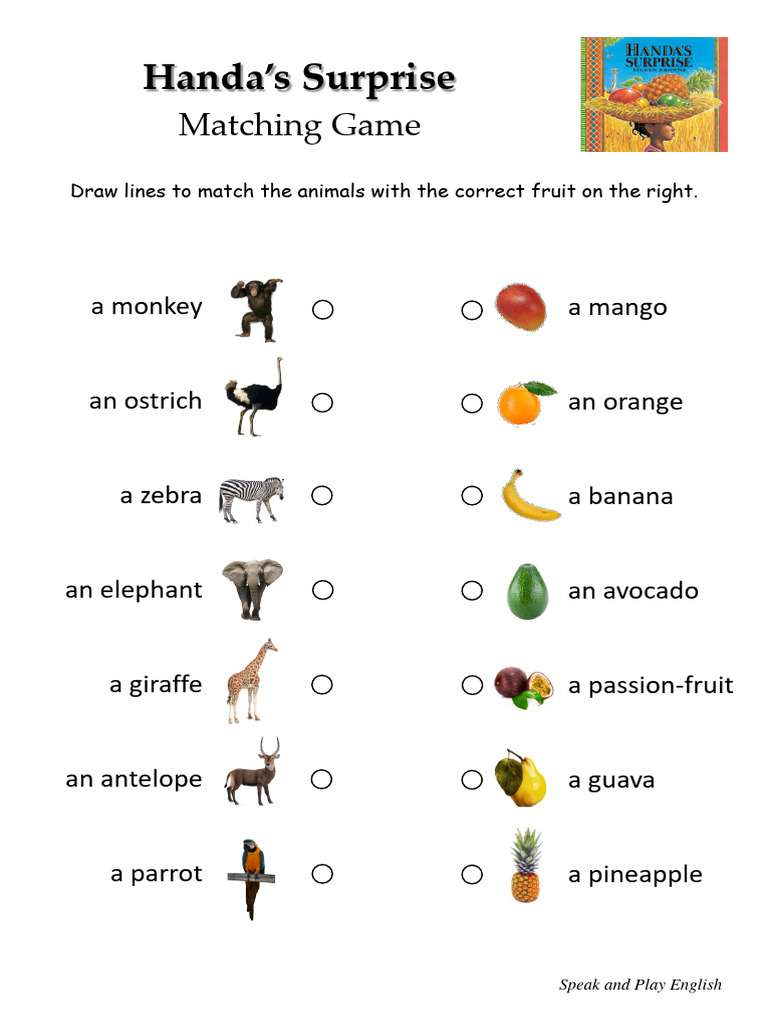 Animal and Fruit Matching Game | PDF
