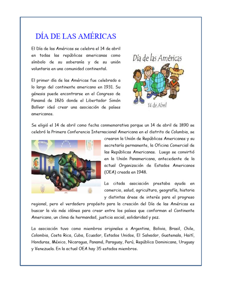 Día de Las Américas - Sesion 12-04-24 | PDF | Américas