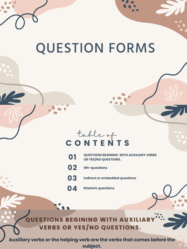 Question Forms | PDF | Question | Semantics