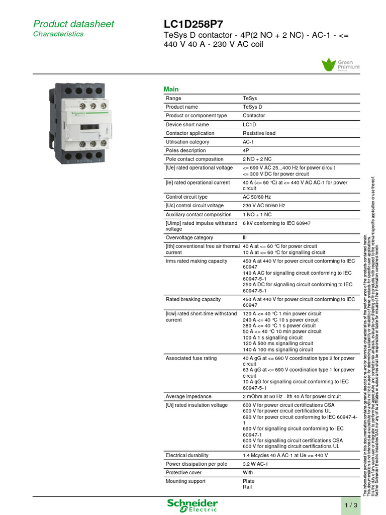 LC1D258P7 Eng Tds | PDF | Electricity | Electrical Engineering
