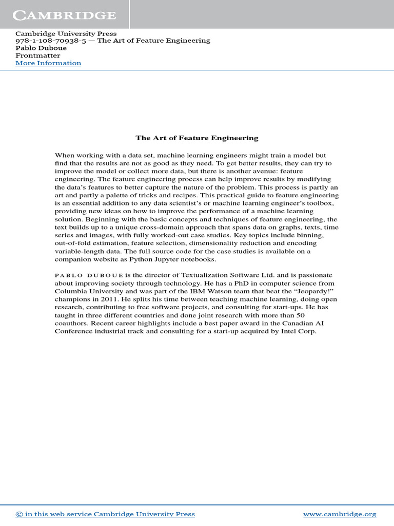 The Art of Feature Engineering (PART) | PDF | Machine Learning ...