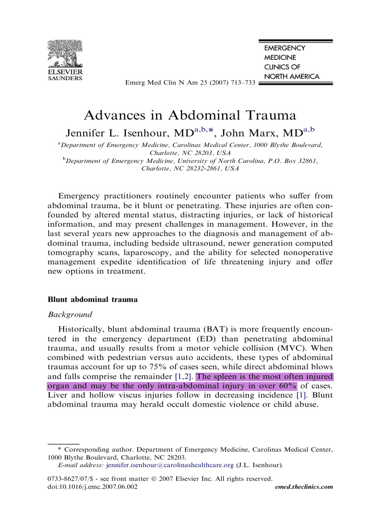 Advances in Abdominal Trauma | PDF | Major Trauma | Ct Scan