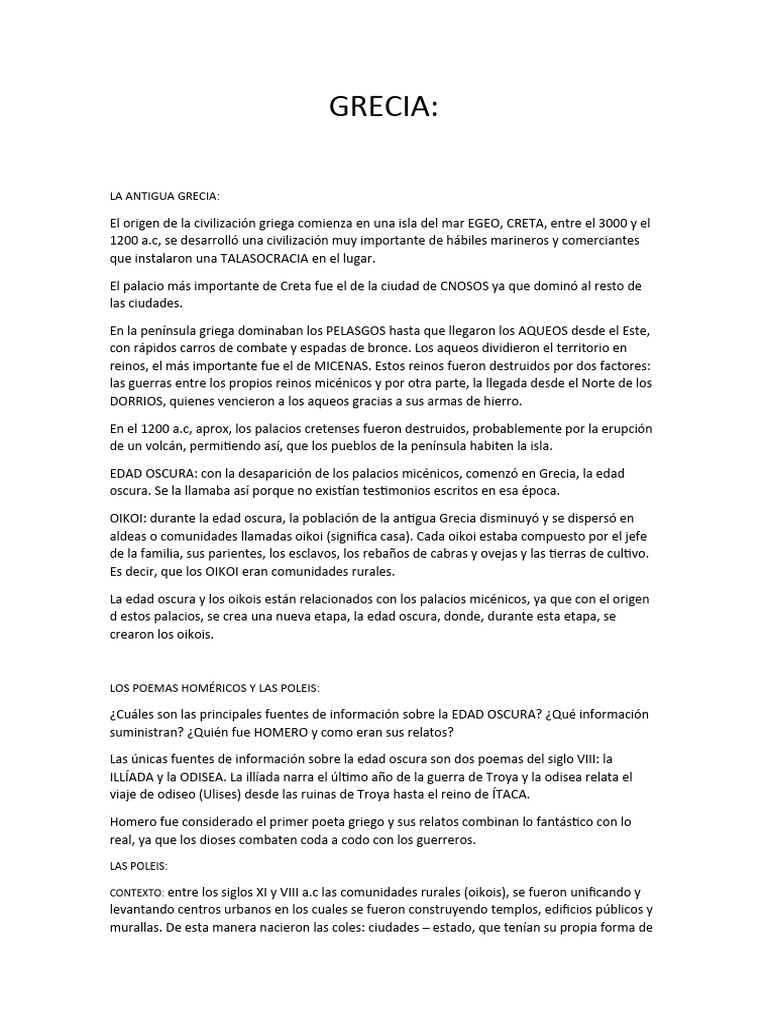 Historia Grecia | PDF | Esparta | Antigua Grecia