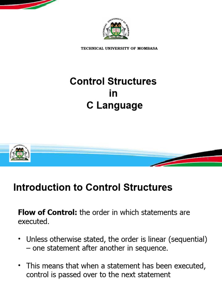 Control Structures in C Language Guide | PDF