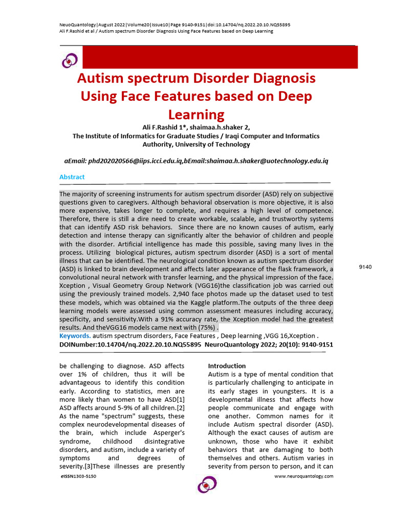 Autism spectrum Disorder Diagnosis | Download Free PDF | Autism ...