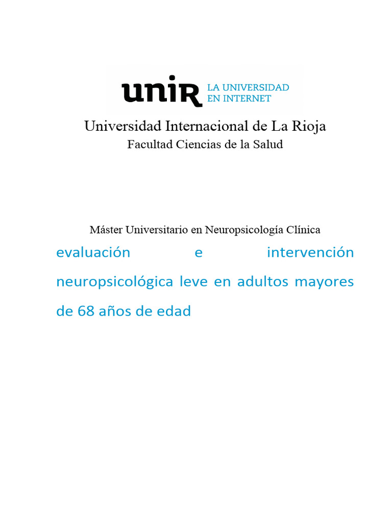 Plantilla TFM | PDF | Vejez | Ciencias del comportamiento