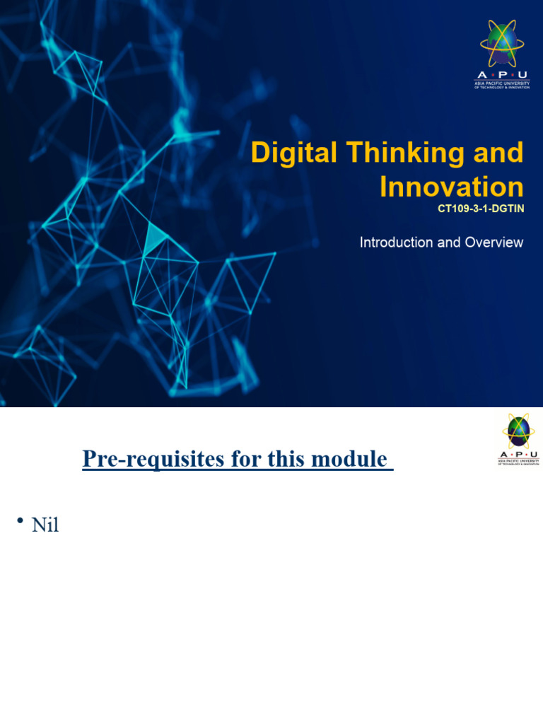 01 Module Introduction | PDF | Innovation | Learning