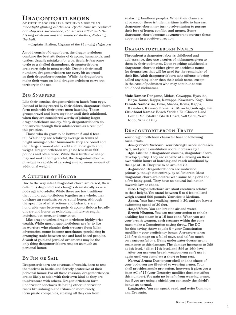 Dragontortleborn by Benjamin Huffman V1 PF | PDF | Wizards Of The Coast ...