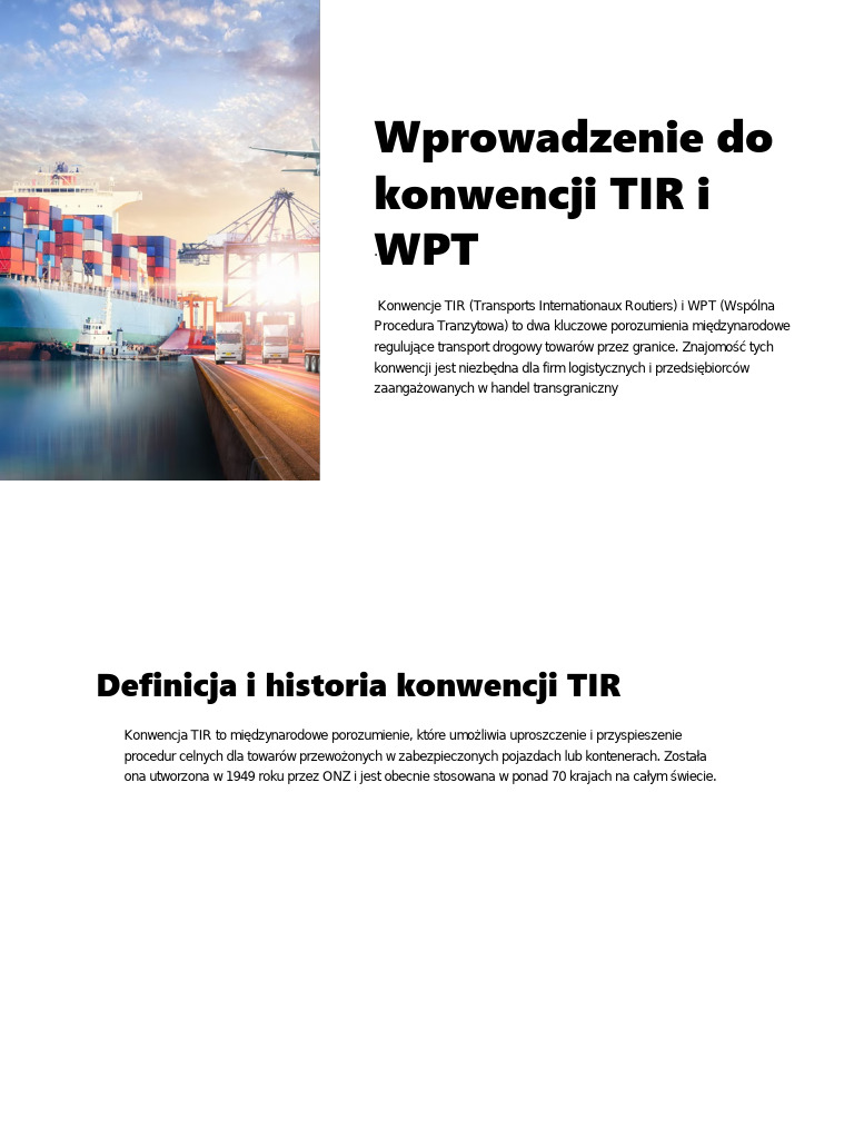 Wprowadzenie Do Konwencji TIR I WPT | PDF