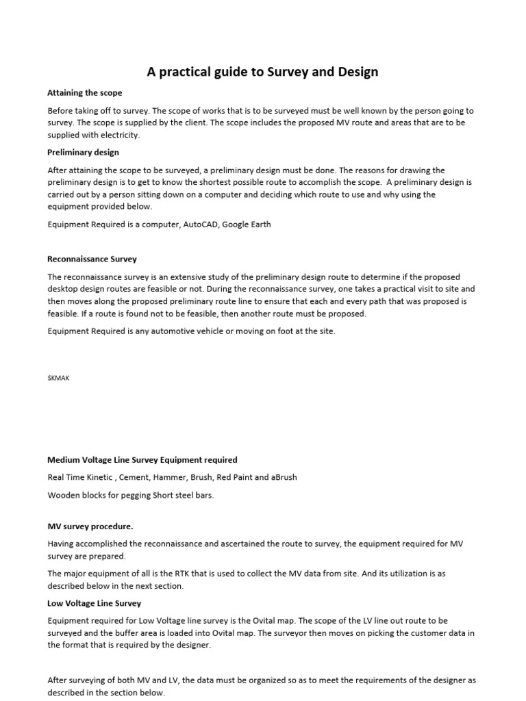 A Practical Guide To Survey and Design | PDF | Surveying
