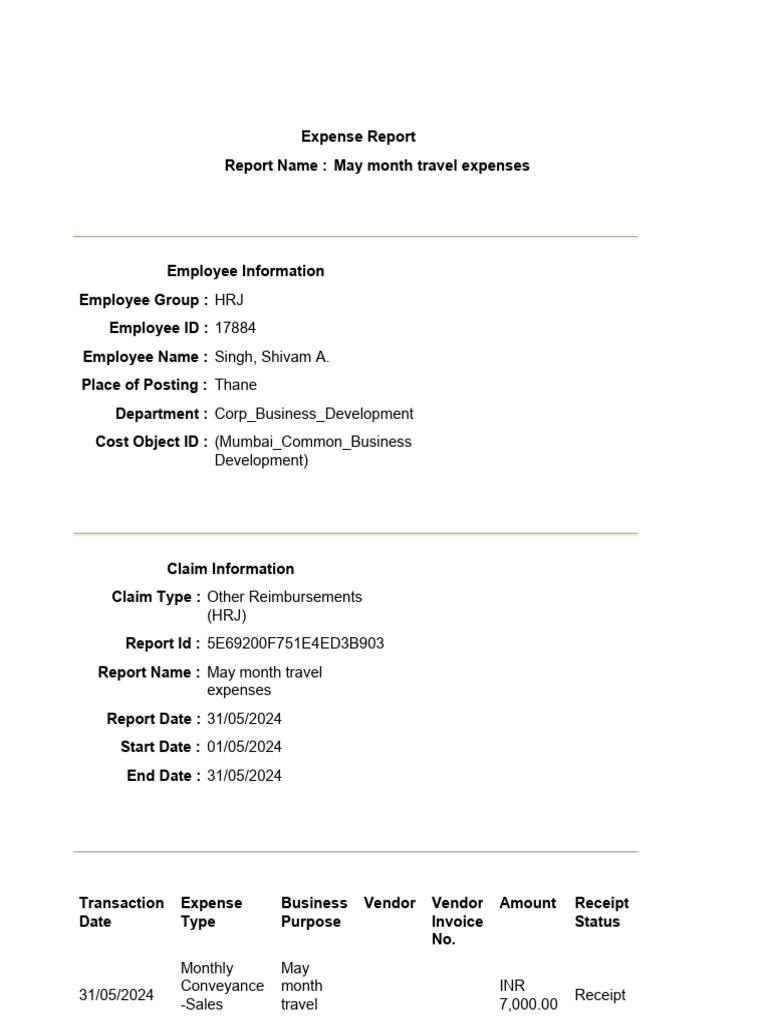 Expense | PDF | Business Documents