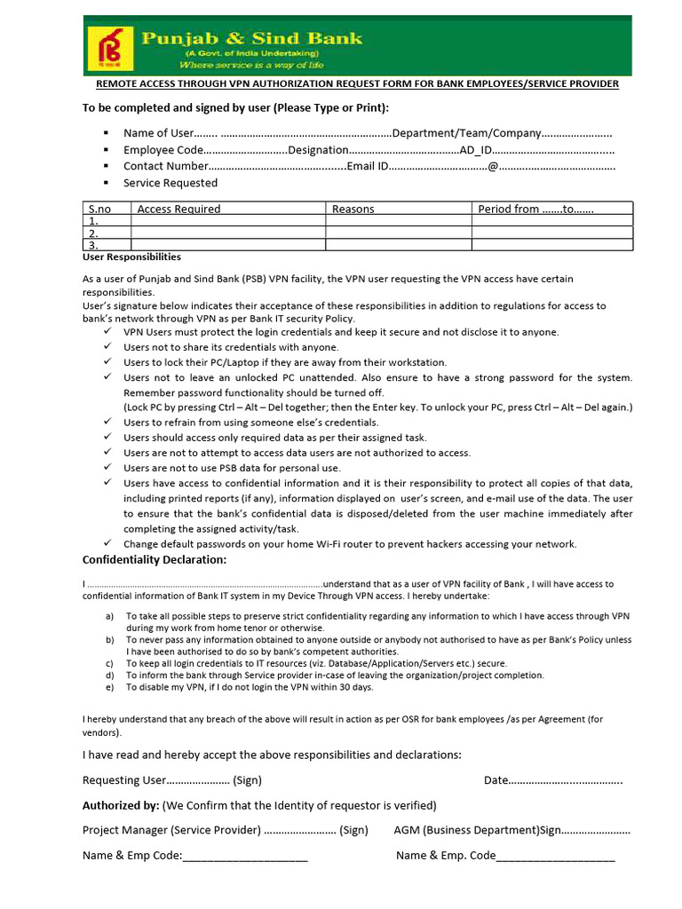 VPN Form | Download Free PDF | Virtual Private Network | Password