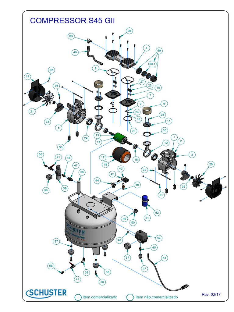 Compressor Schuster S45 GII | PDF | Motores | Tecnologia de motores