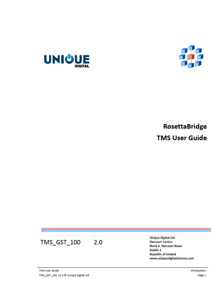 Rosettabridge Tms User Guide v2 | PDF | Menu (Computing) | Graphical User Interfaces
