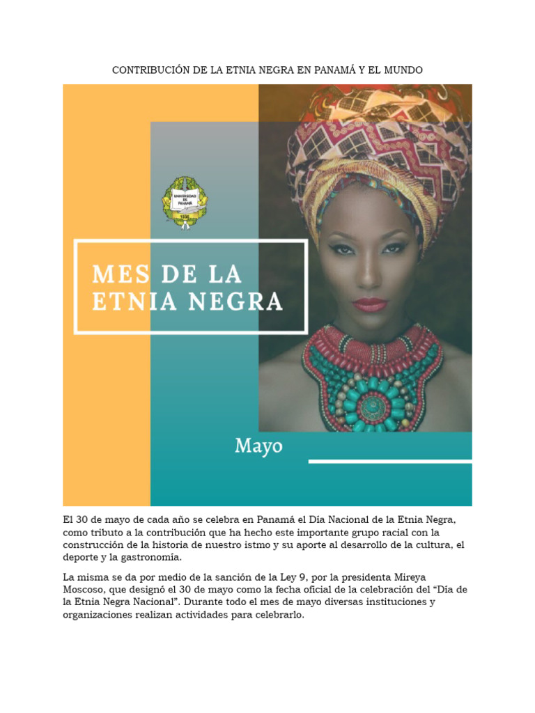 Etnia Negra | PDF | Panamá