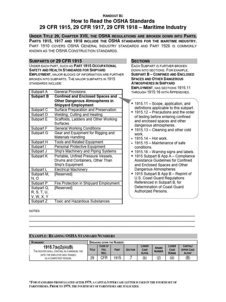 OSHA Handout | Download Free PDF | Occupational Safety And Health ...