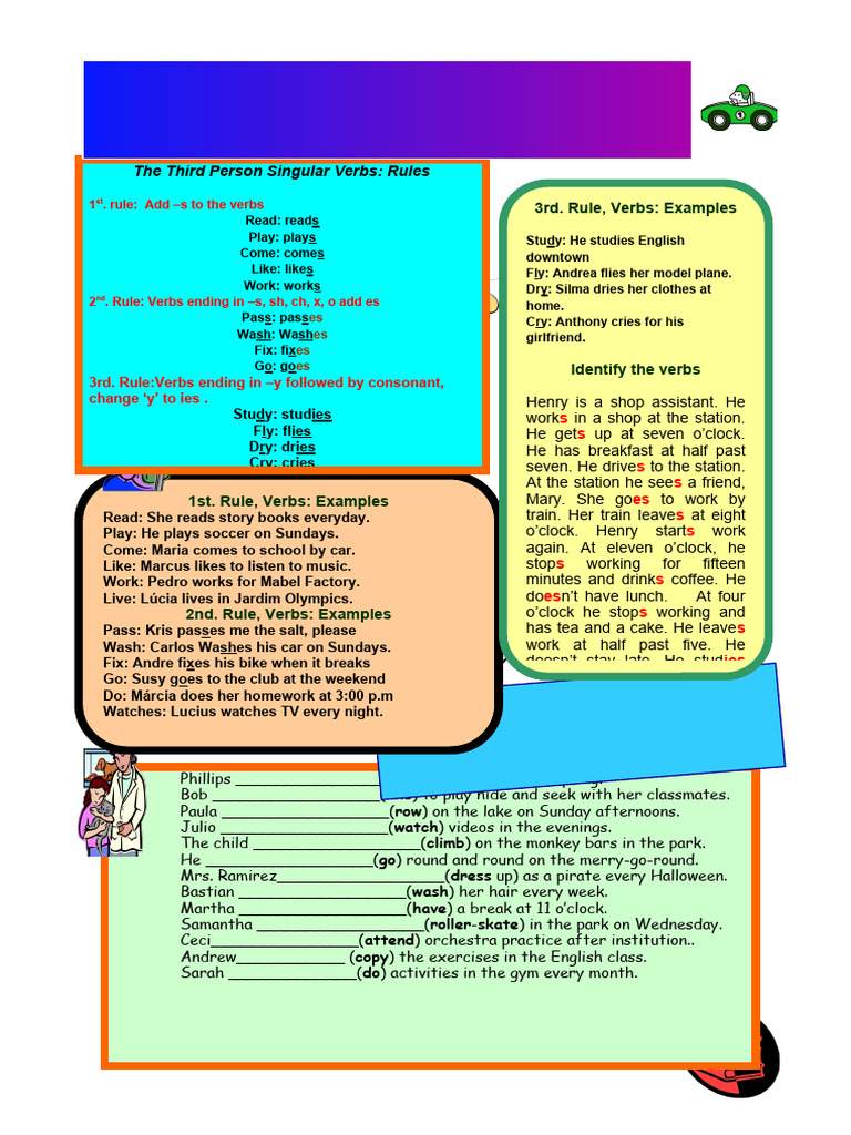 Simple Present Third Person Worksheet 1 | Download Free PDF ...