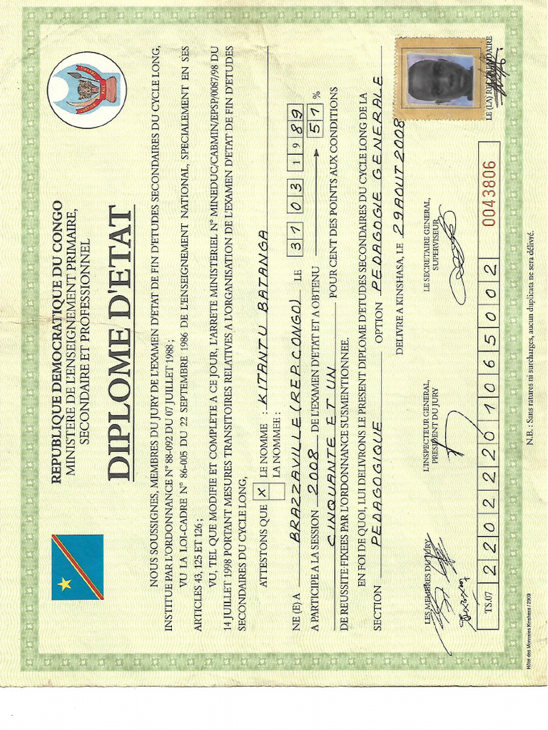 Diplome Bac Ir Oracle k Batanga Bac | PDF