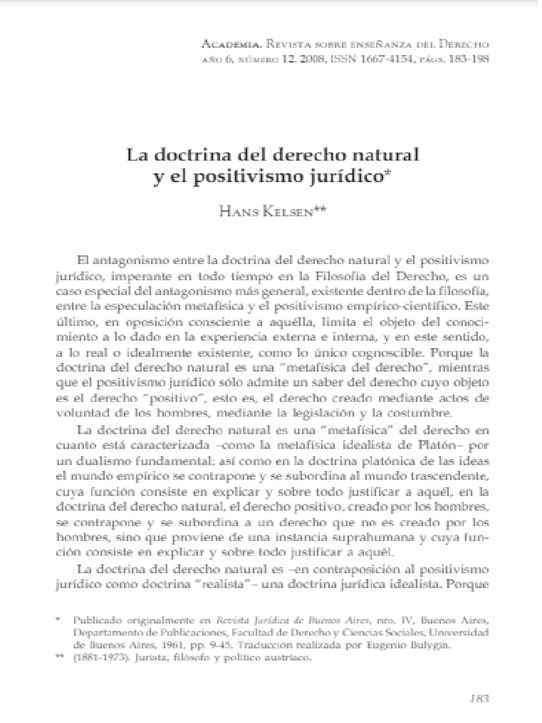 Doctrina Del Derecho Natural | PDF
