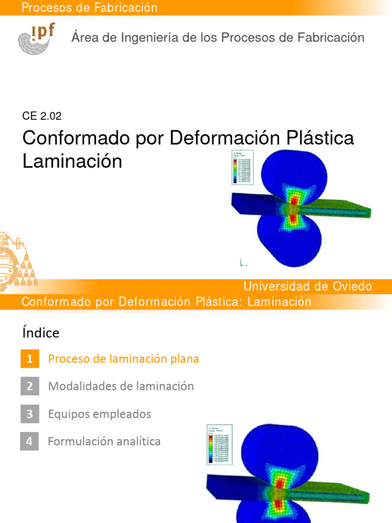CE 202 Conformado por deformación plástica Laminación | Descargar ...