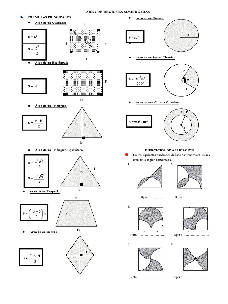 Áreas Sombreadas para Cuarto de Secundaria | PDF | Rectángulo | Zona