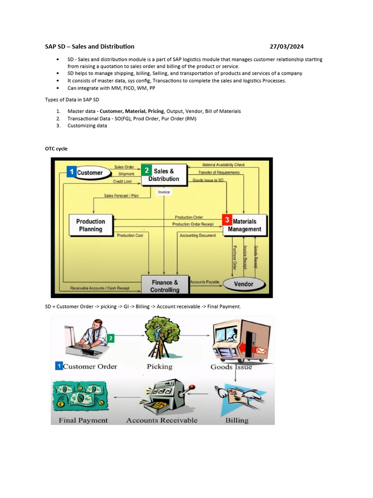Sap - Sd Module | Download Free PDF | Logistics | Business