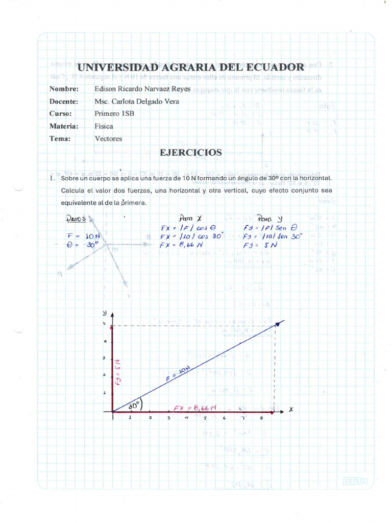 Ejercicio de Vectores | PDF