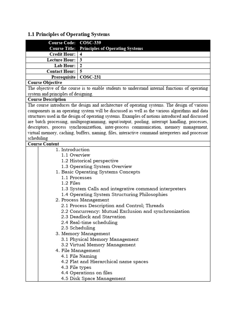 Principle of Operating System | Download Free PDF | Process (Computing) | Operating System