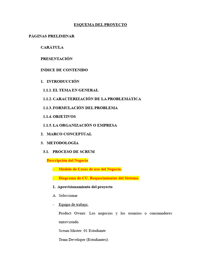 Esquema Del Proyecto | Descargar gratis PDF | Informática | Software