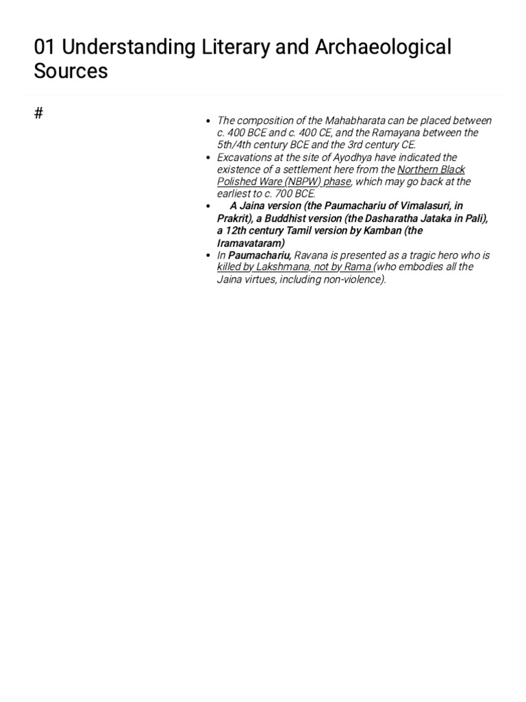 01 Understanding Literary and Archaeological Sources | PDF | Ashoka | Pali