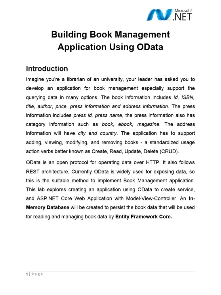 Lab02 BookManagement Using OData | PDF | Entity Framework | Model–View–Controller