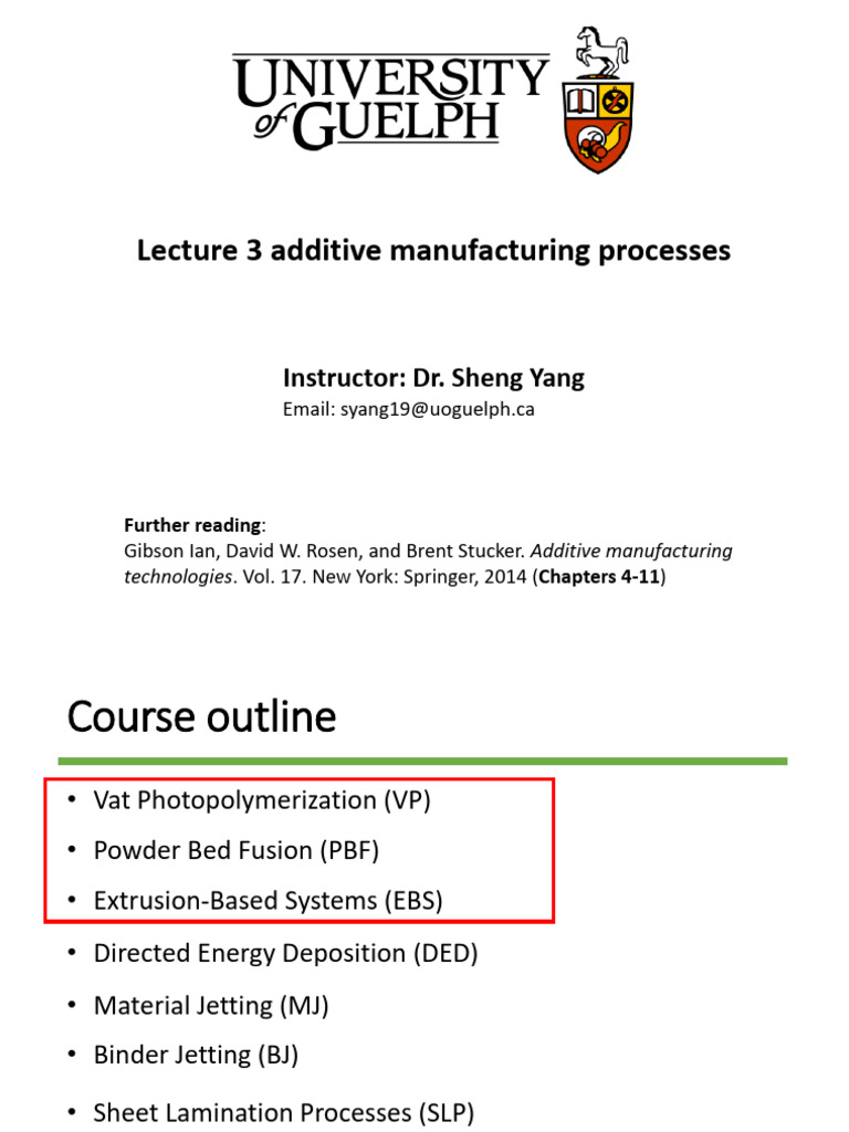 Lecture 3 Additive Manufacturing Processes - V2 | PDF | Sintering | 3 D ...