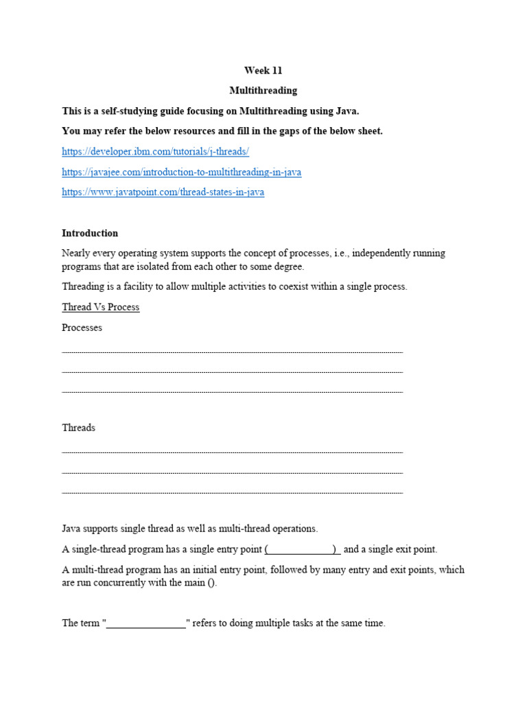 OOD Week 10 - Gapped Handout | PDF