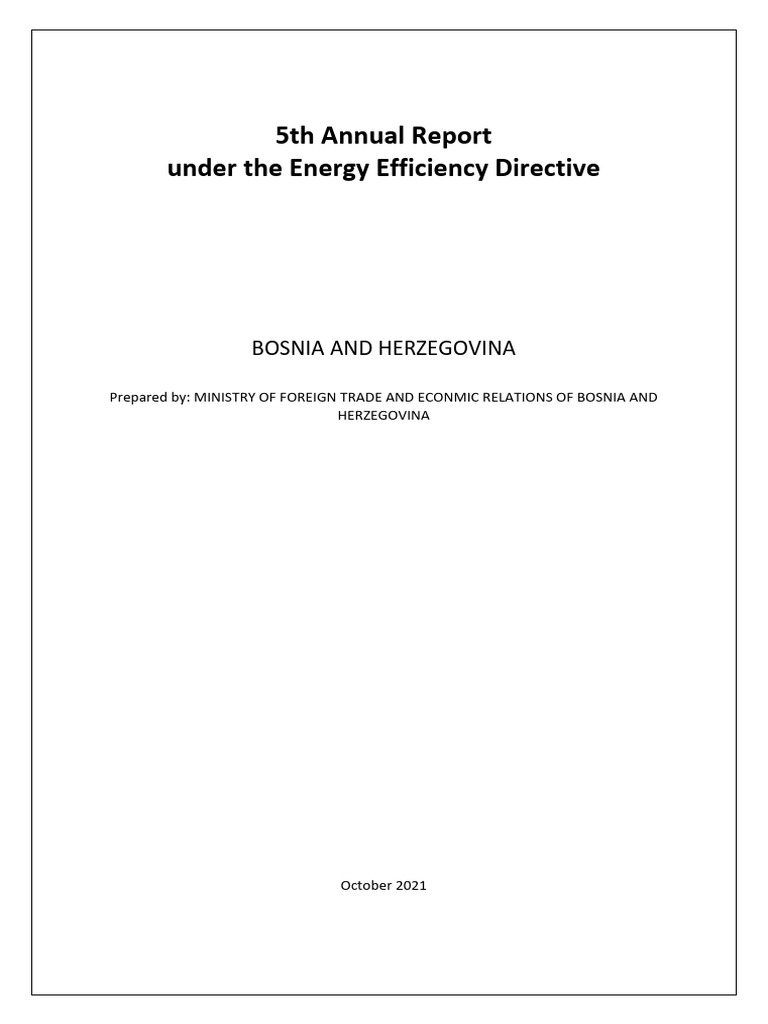 BiH 5thEED AR 11202 | PDF | Energy Conservation | Efficient Energy Use