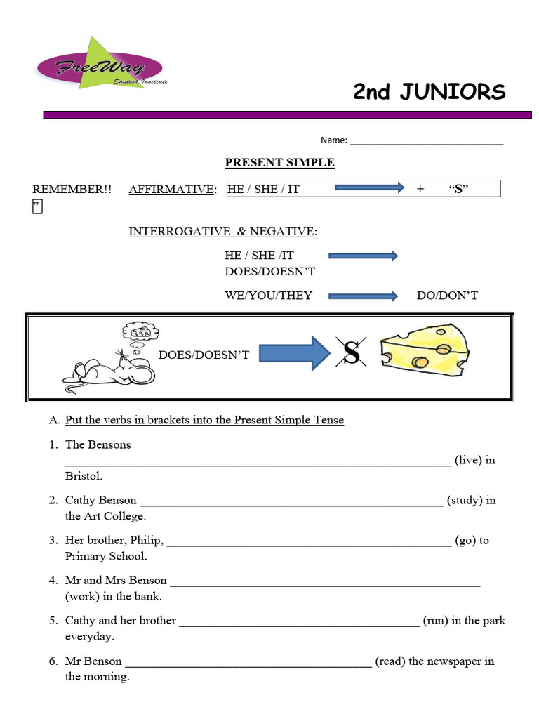 Present Simple Fun Activities Games - 45036 | PDF | Language Families ...