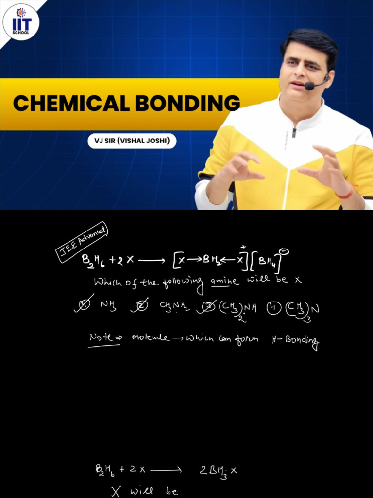 Chemical Bonding (12th Part) - L-12 (Class Notes) - Bridge Bonding | PDF