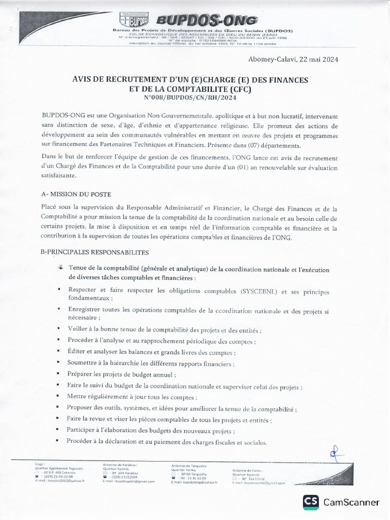 Avis Recrutement CFC | PDF