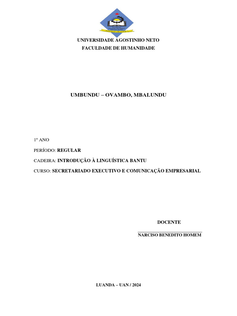 Cultura e Linguagem Umbundu | PDF
