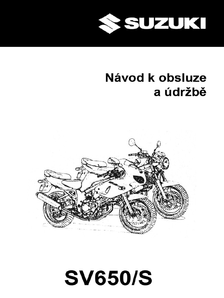 Suzuki sv650 1999 2001 Uzivatelska Prirucka | PDF