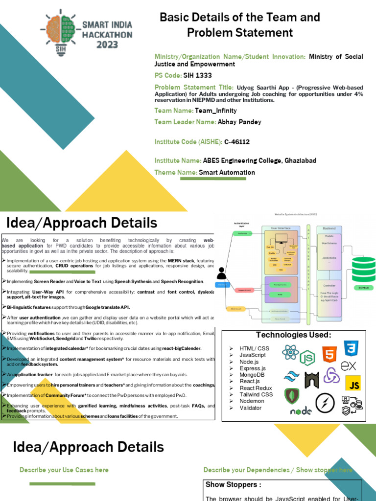 Idea Presentation Format SIH2023 College 2 | PDF | Computing | Cyberspace