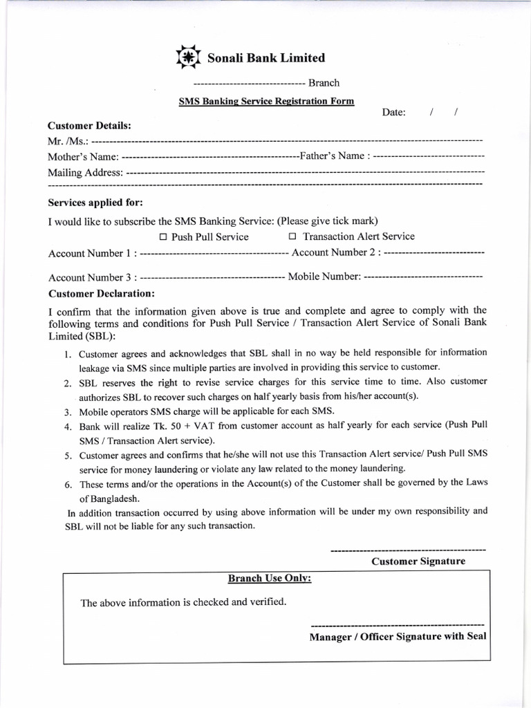 SMS Registration Form | PDF | Business | Law