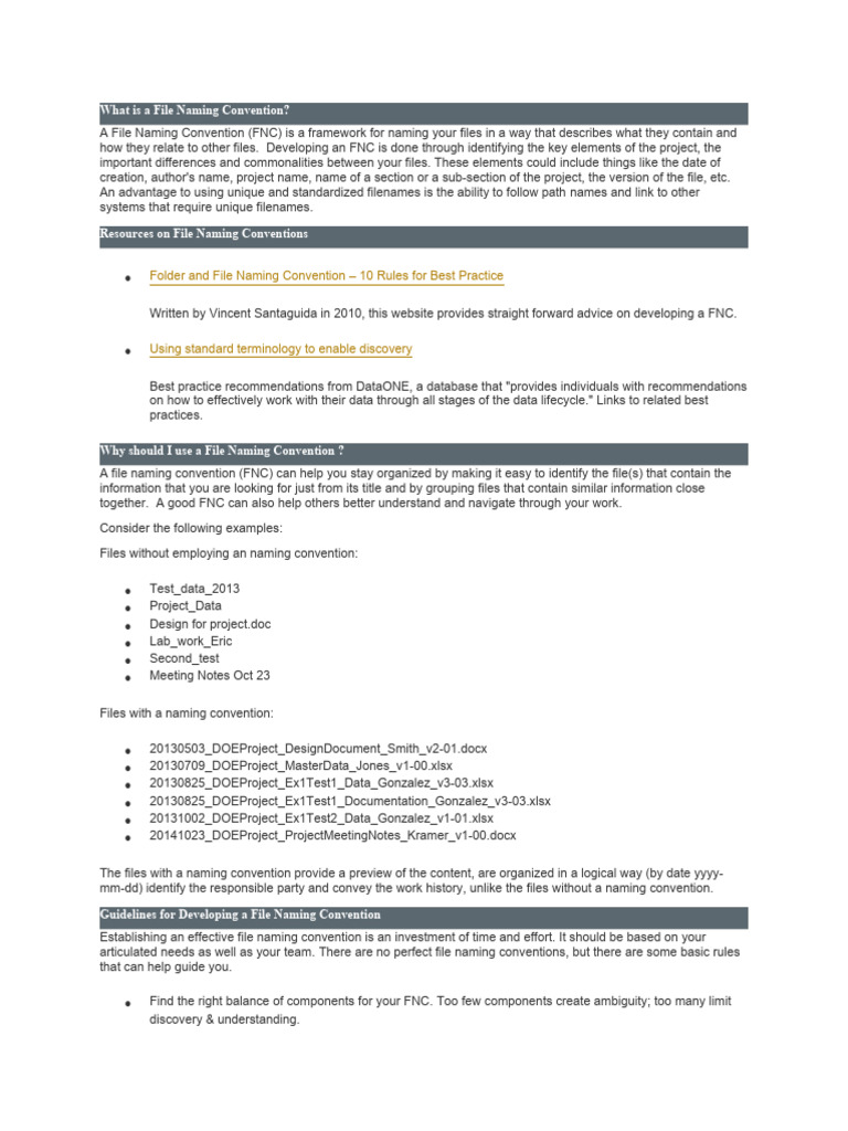 What Is A File Naming Convention | PDF | Computer File | Filename
