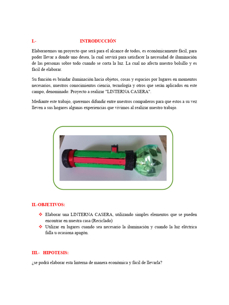 Linterna Casera- Aplicacion | Descargar gratis PDF | Linterna ...