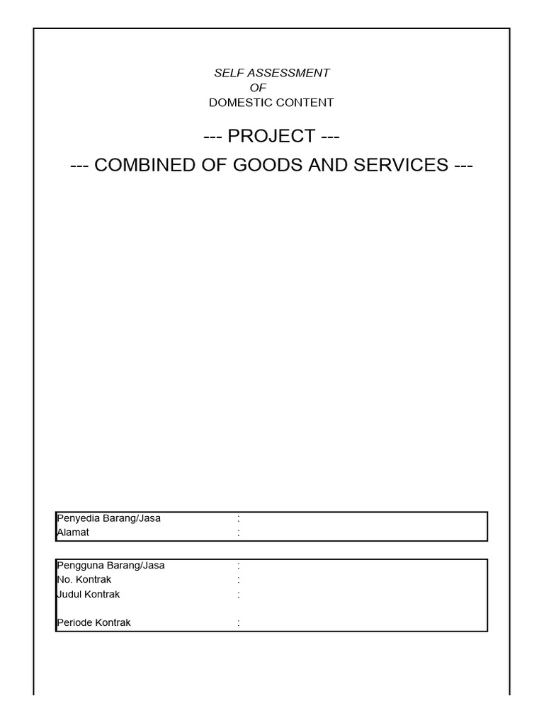 Form Self Assessment TKDN Barang Dan Jasa SC - 12C (Kosong) | PDF