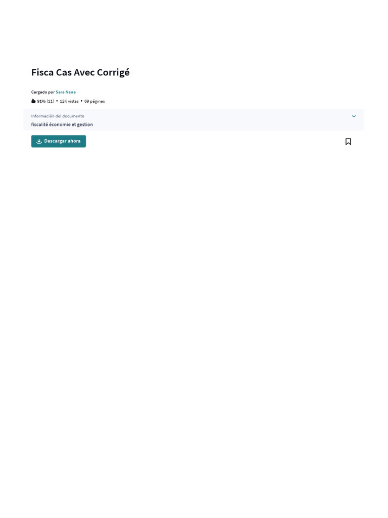 Fisca Cas Avec Corrigé: Descargar Ahora | PDF