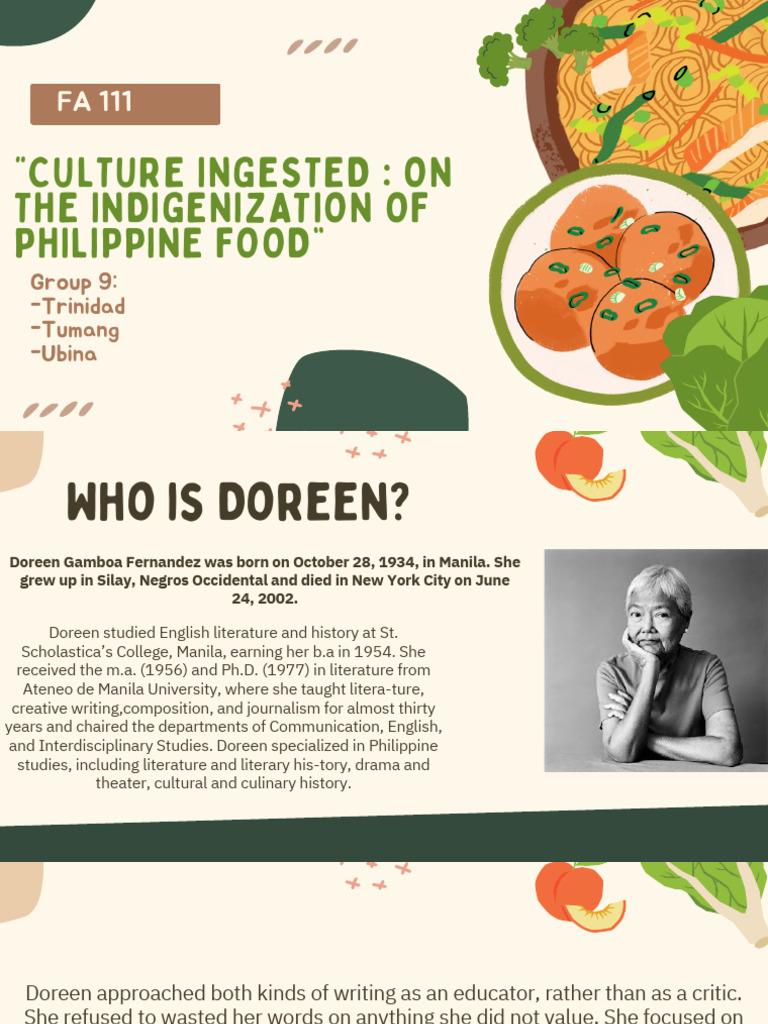 "Culture Ingested On The Indigenization of Philippine Food" | PDF ...