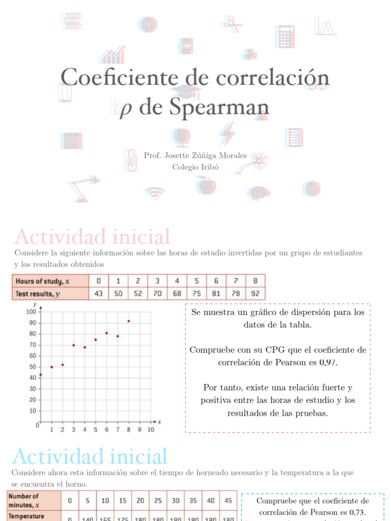 Correlación de Spearman | Descargar gratis PDF | Coeficiente de ...