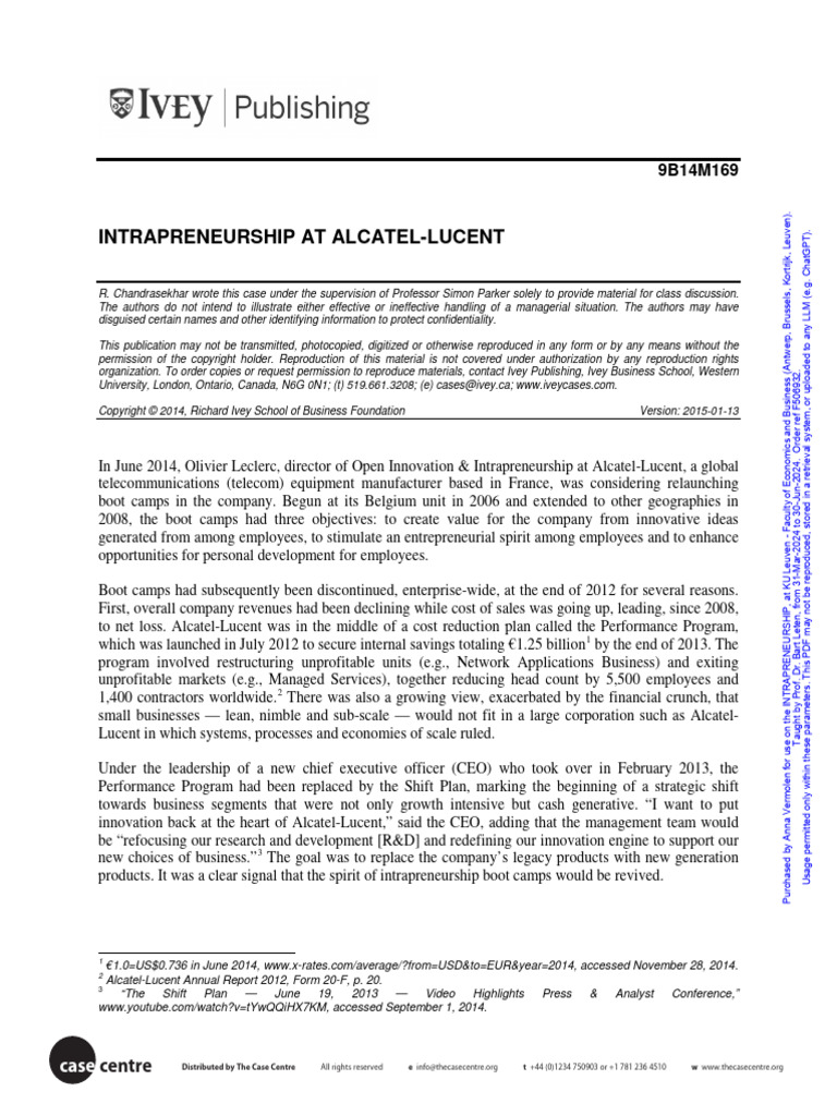 alcatel-lucent | PDF | Business | Business Economics