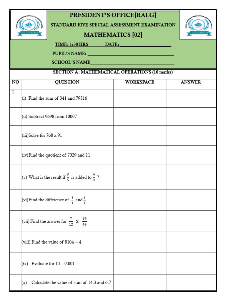 Math v New Format | Download Free PDF | Length | Numbers