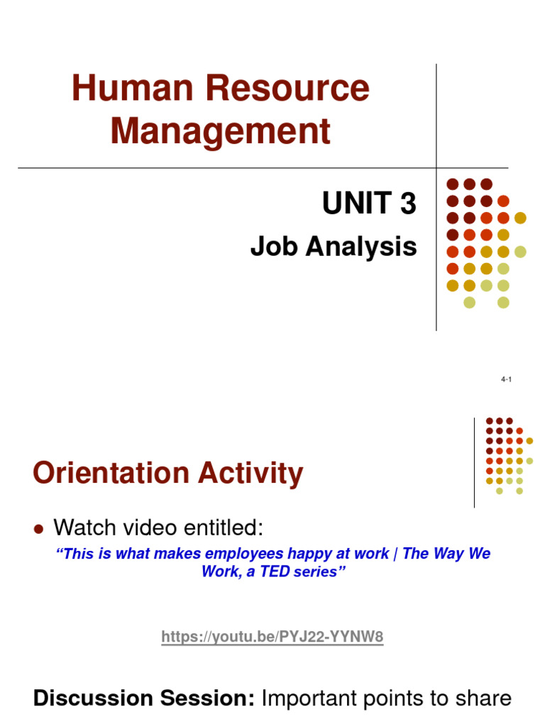 Hrm Unit 3 Job Analysis 1 | PDF | Human Resource Management ...